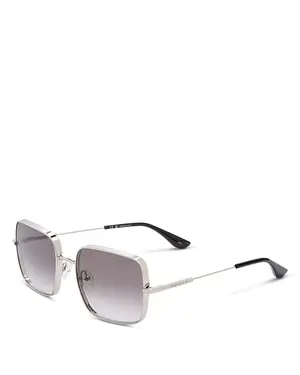 Alexander McQueen Square Sunglasses, 55mm - Silver