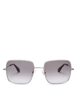 Alexander McQueen Square Sunglasses, 55mm - Silver