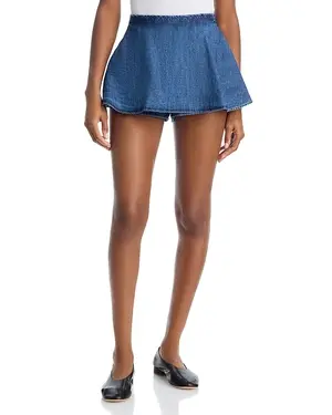 Free People Paradise Found Denim Skort - Mid Indigo