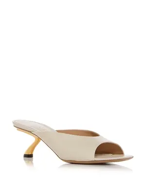 FERRAGAMO Igea S-shape Heel Slide Sandals - Mascarpone