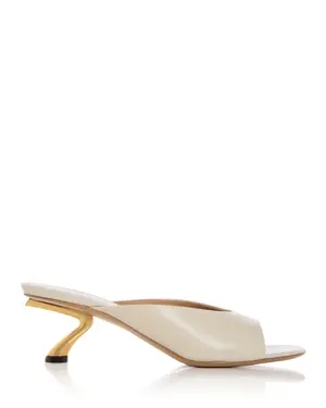 FERRAGAMO Igea S-shape Heel Slide Sandals - Mascarpone