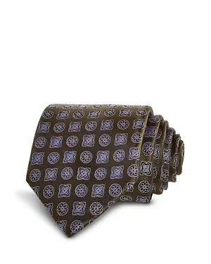 Bloomingdale'S Classic Floral Medallion Silk Tie - Green