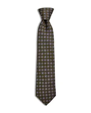 Bloomingdale'S Classic Floral Medallion Silk Tie - Green