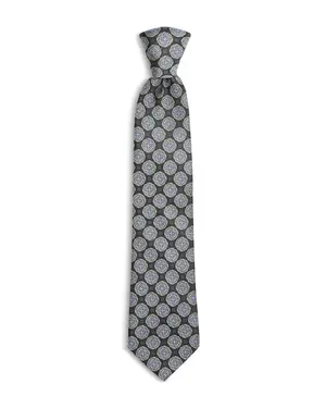 Bloomingdale'S Silk Medallion Tie - Grey