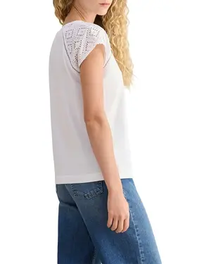 HOBBS LONDON Ivana Eyelet Embroidered Top - White