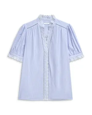 HOBBS LONDON Naima Blouse - Blue Ivory