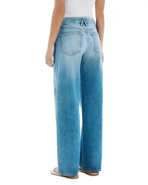SLVRLAKE Jazmine Mid Rise Wide Straight Jeans - New Obsession