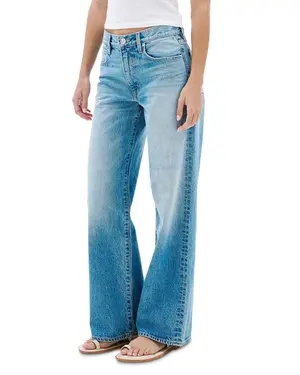 SLVRLAKE Jazmine Mid Rise Wide Straight Jeans - New Obsession