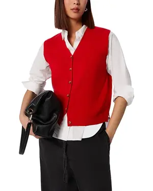 Whistles V-neck Button-front Knit Vest
