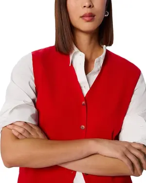 Whistles V-neck Button-front Knit Vest