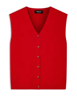 Whistles V-neck Button-front Knit Vest