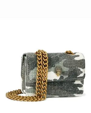 Kurt Geiger Kensington Micro Crystal Camo Crossbody - Open Green