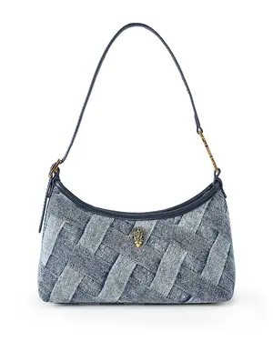 Kurt Geiger Mini Woven Denim Shoulder Bag - Navy
