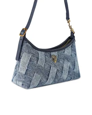 Kurt Geiger Mini Woven Denim Shoulder Bag - Navy