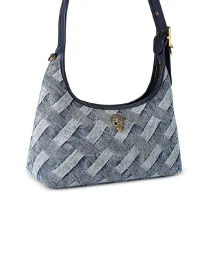 Kurt Geiger Woven Denim Shoulder Bag - Navy