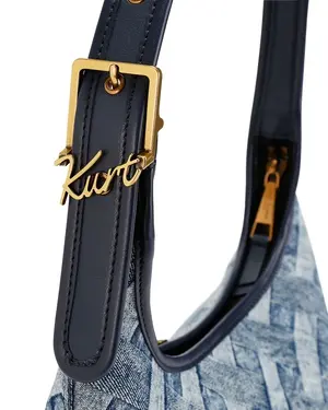 Kurt Geiger Woven Denim Shoulder Bag - Navy