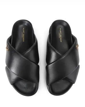 Kurt Geiger Baron Pumped Slide Sandals - Black