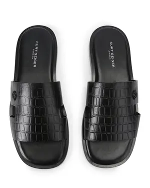 Kurt Geiger Bond Cutout Slide Sandals - Charcoal