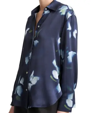 Vince Silk Floral Shirt - Dark Navy