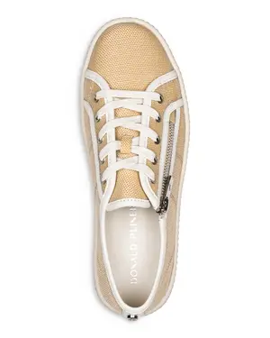 DONALD PLINER Fatima Platform Sneakers With Zip Detail - Natural