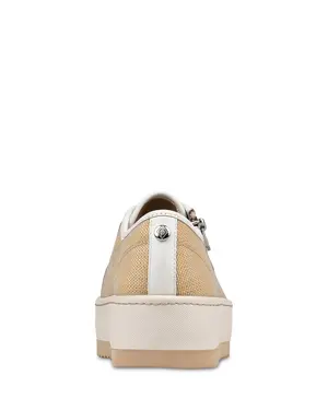 DONALD PLINER Fatima Platform Sneakers With Zip Detail - Natural