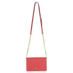 Prada Saffiano Triangle Logo Mini Crossbody - Red