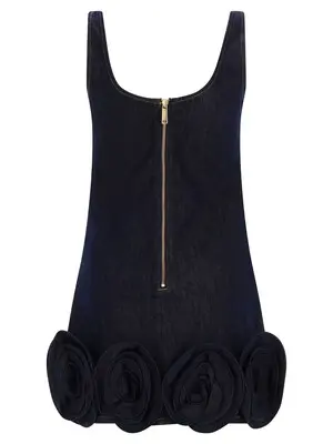 SELF-PORTRAIT Mini Dress With Floral Details - Blue