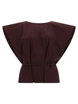 ALYSI Sleeveless Top With Belt - Brown