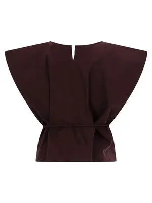 ALYSI Sleeveless Top With Belt - Brown