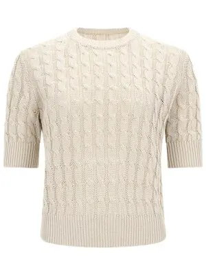 Max Mara Braided Linen Knit Top