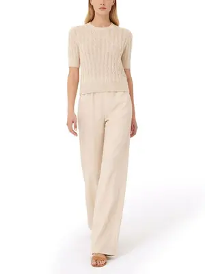 Max Mara Braided Linen Knit Top
