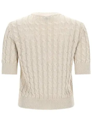 Max Mara Braided Linen Knit Top