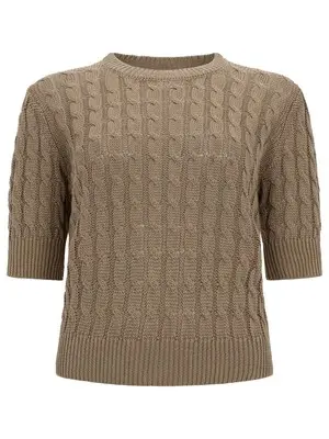Max Mara Braided Linen Knit Top