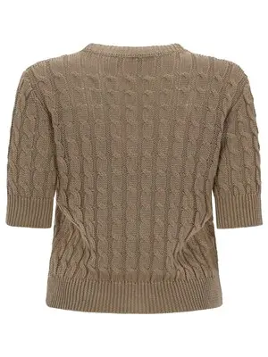 Max Mara Braided Linen Knit Top