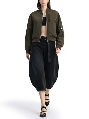 Sacai Cropped Bomber Jacket - Green