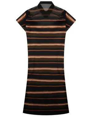Sacai Midi Dress With Stripe Print - Multicolour