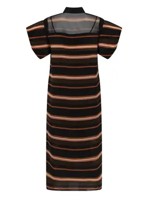 Sacai Midi Dress With Stripe Print - Multicolour