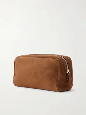 THE ROW Astra Suede Pouch - Brown