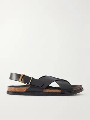 THE ROW Buckle Calf Leather Flat Sandals
