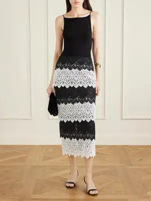 Carolina Herrera Lace Midi Skirt