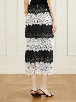 Carolina Herrera Lace Midi Skirt