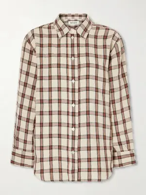 RÓHE Oversized Checked Linen Shirt