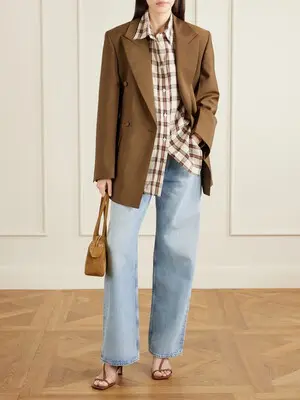 RÓHE Oversized Checked Linen Shirt