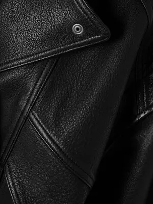Nour Hammour Micah Oversized Paneled Textured-leather Jacket - Black