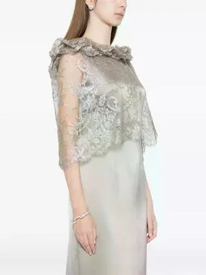 FELY CAMPO Ruffled Lace Top