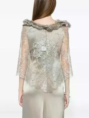 FELY CAMPO Ruffled Lace Top