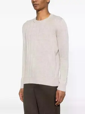 GRAN SASSO Ribbed Crew-neck Sweater - Neutrals