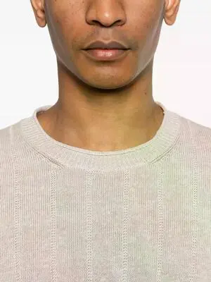 GRAN SASSO Ribbed Crew-neck Sweater - Neutrals