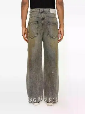 44 LABEL GROUP Wide Leg Jeans With Strap - Grey