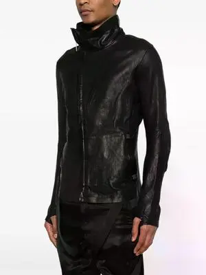 ISAAC SELLAM EXPERIENCE Leather Zip-up Jacket - Black